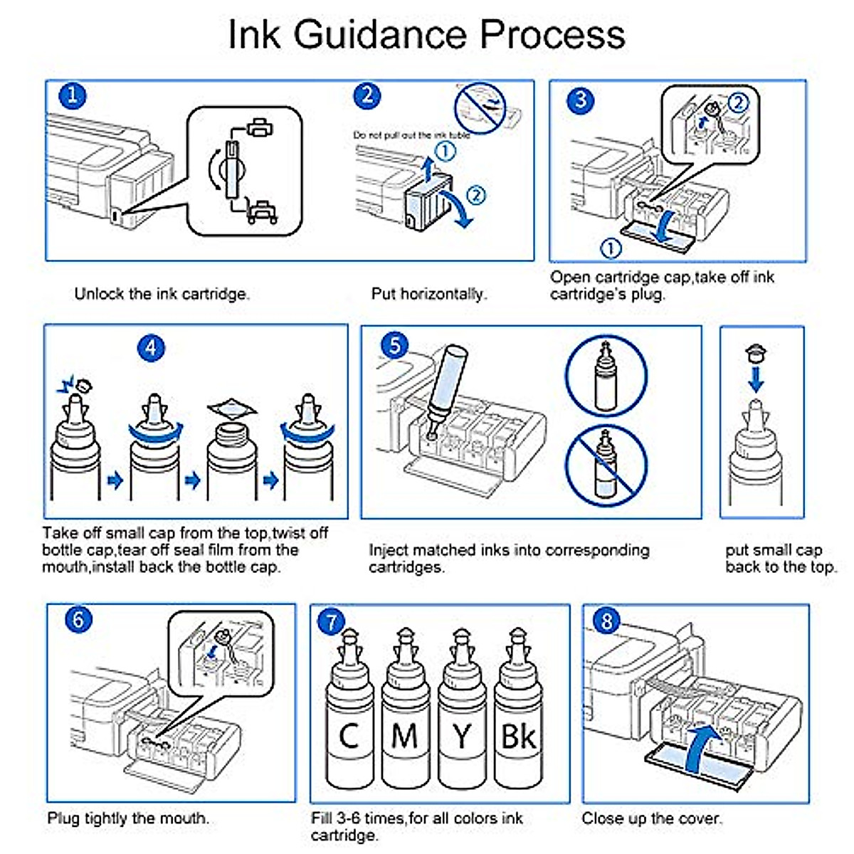 Aomya Compatible Epn T664 Ink Refill Bottle kit for Expression ET-2650, ET-2500, ET-2550, ET-2600 & Workforce ET-16500, ET-4500, ET-4550 L100 L110 L120 L200 L210 L300 L350 L355 L550 L555 Printers