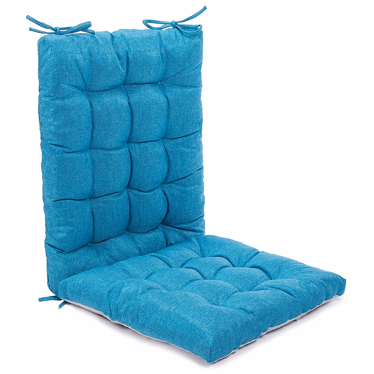 Rocking Chair Cushion Comfortable Tufted Seating Pads Non-Skid Backed Set of Cushion Back and Seat Bottom for Porch Rocker Outdoor Indoor Office Dining Chairs (24"x17" Back, 17"x17" seat, SkyBlue)