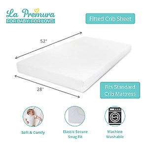 La Premura Baby Koala Nursery Crib Bedding Set, 3 Piece Standard Size Crib Set, Grey and Green, Unisex Nursey Bedding and Neutral Decor