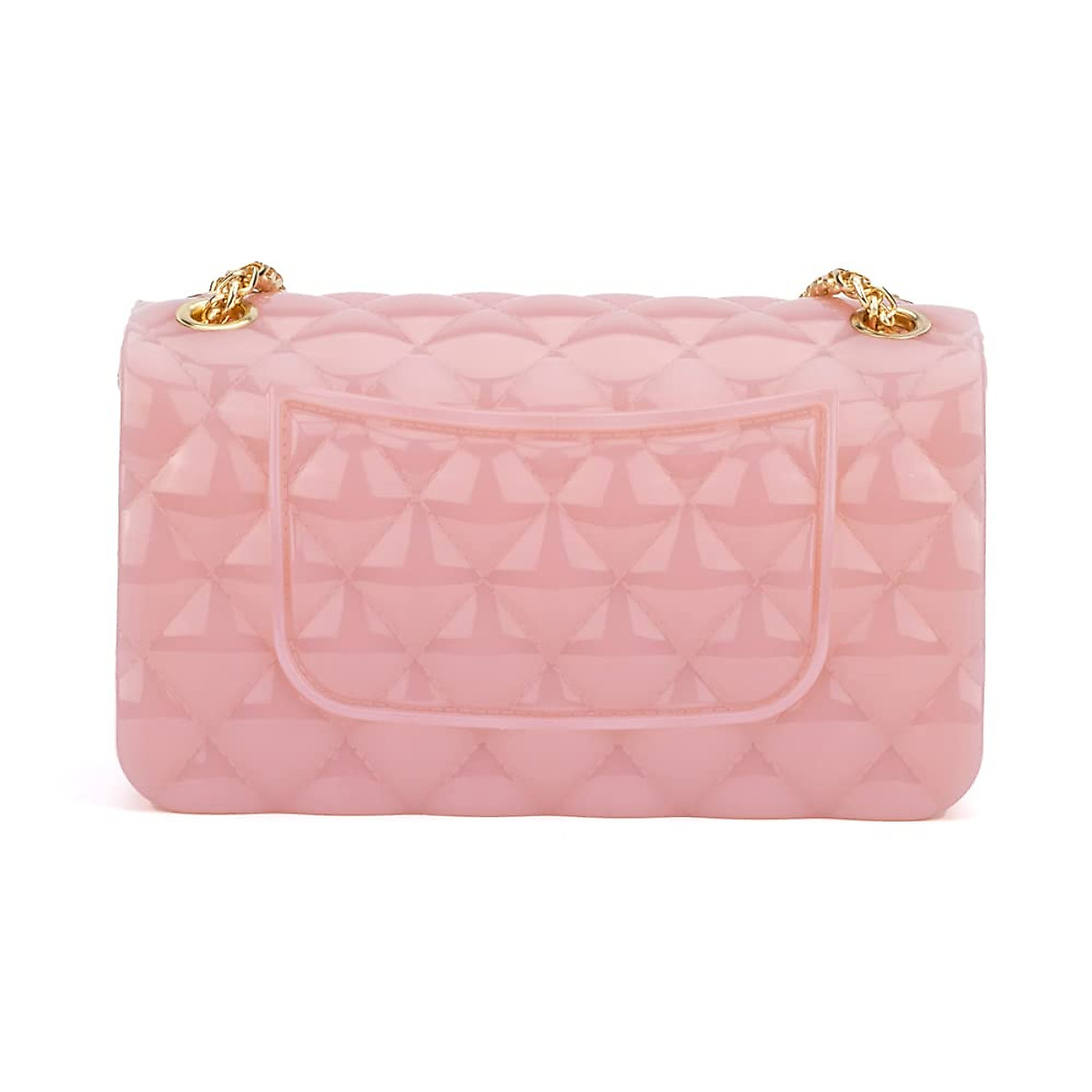 Olivia Miller Women's Fashion Finn PVC Jelly Pink Gradient Pattern Small Crossbody Bag w Convertible Strap, Evening Everyday Casual Work Purse Handbag