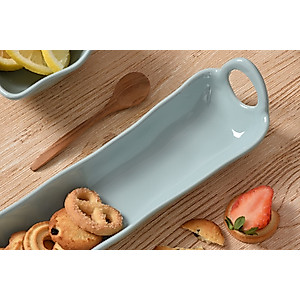 Pampa Bay Shatterproof Melamine Cracker Tray, 14.3 x 3.3 Inch, Food, Freezer, Dishwasher Safe, Aqua