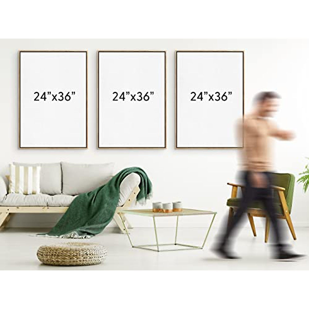 SIGNWIN 3 Piece Framed Canvas Wall Art Woodland Nursery Decor Forest Rivers Canvas Prints Home Artwork Decoration for Living Room,Bedroom - 24"x36"x3 Black