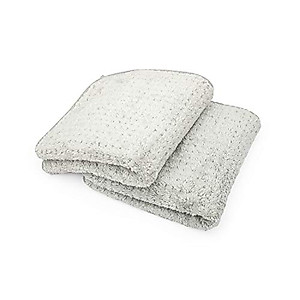 The Rag Company - Platinum Pluffle Microfiber Detailing Towels - Professional Korean 70/30 Blend, Plush Waffle Weave, 480gsm, 20in x 40in, Ice Grey (2-Pack)