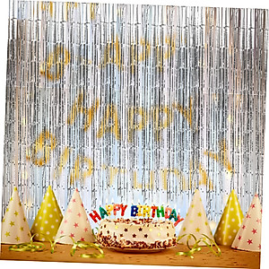 Abaodam 6 Pcs Rain Curtain Background Wall Metallic Fringe Curtains Metallic Tinsel Backdrop Gold Accent Decor Gold Streamers Fringe Curtains Party Decorations Plastic Props Aluminum Foil