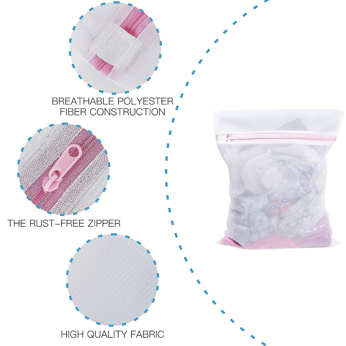 Bra Washing Bags for Laundry, 5 Pcs Bra Laundry Bags for Washing Machine and 5 Pcs Honeycomb Mesh Laundry Bags, Lingerie Bags for Washing Delicates, Bra Washer Protector for Laundry