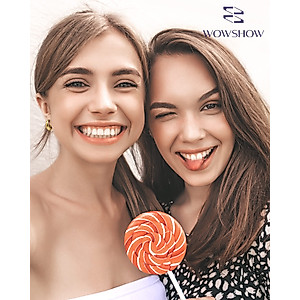 wowshow Chunky Gold Hoop Earrings, Small Gold Hoop Earrings for Women 14K Real Gold Plated 20mm Thick Open Hoops Lightweight