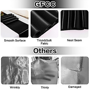 GFCC Pack of 10 Black Satin Table Runner 12 x 108 Inches for Wedding Party Events Decoration