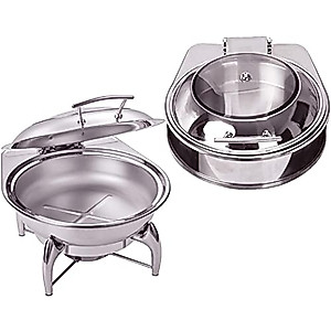 UZOURI Stainless Steel Chafing Dish, Chafing Dish Set Food Warmer Buffet Chafing Dishes Set for Catering Buffet Warmer with Hydraulic Flip, for Buffet Catering(Color:Square Section) (Square Section)