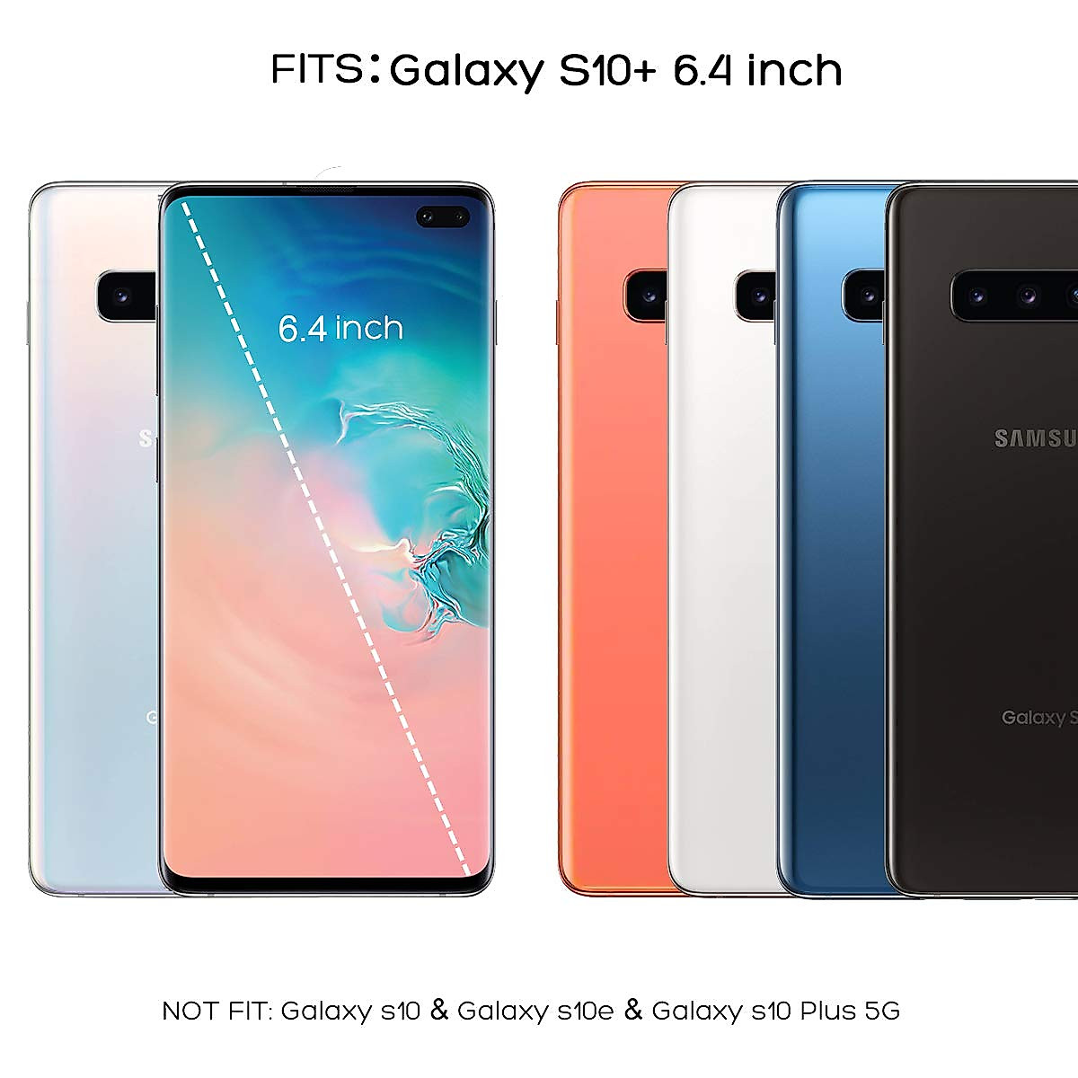 ULAK Galaxy S10 Plus Case, Slim fit Transparent Heavy Duty Shockproof Rugged Protection Case Soft TPU Protective Cover for Samsung Galaxy S10+ Plus 6.4 inch, Crystal Clear