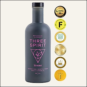 Three Spirit Non-Alcoholic Alternative Spirit- The Livener, 50cl | Energizing with Natural Caffeine, ADAPTOGENS & Watermelon & Ginger | Multi-Award Winning Active botanical, Gluten Free & Vegan Drinks