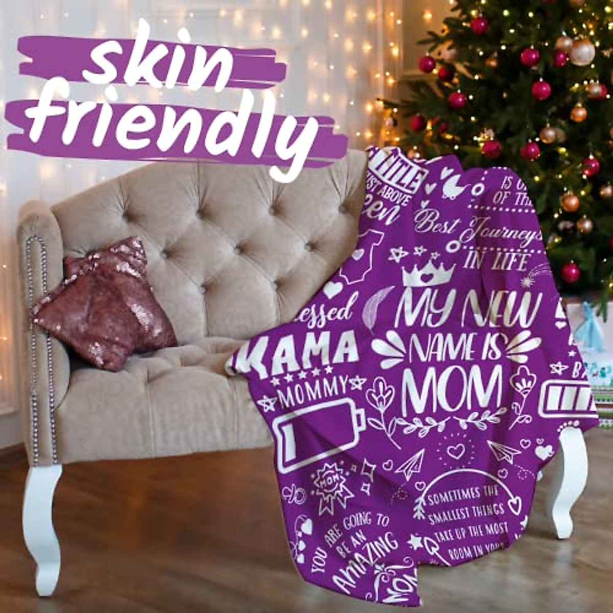 InnoBeta New Mom Gifts for Women, Mom to Be Gift Blanket, Pregnancy Gifts for First Time Moms, Gender Reveal Gifts, for New Parents, New Mommy, Flannel Throw Blankets 50"x 65"