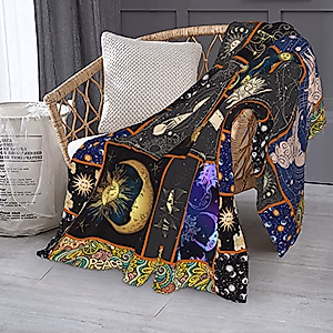 Sun and Moon Blankets Moon Throw Blanket Super Soft Warm Lightweight Cozy for Bed Sofa Couch Room Decorate 50 X 60 inch