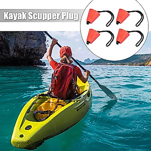 X AUTOHAUX 12 Pcs Universal Rubber Kayak Scupper Plug Drain Holes Stopper Bung with Lanyard Red