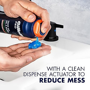 Gillette PRO Shaving Gel For Men Cools To Soothe Skin And Hydrates Facial Hair, TWIN PACK - Total 14oz, ProGlide Sensitive 2 in 1 Shave Gel