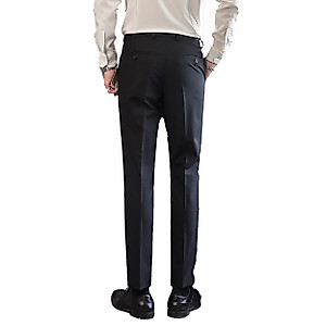 UNINUKOO Mens Suits 2 Piece Double Breasted Tuxedo Suit Slim Fit Wedding Party Dress Formal Suits for Men US Size 36 Black