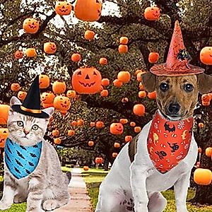 Halloween Dog Bandanas Pet Costumes - 6 Pack Triangle Scarf Adjustable Pet Bibs Kerchief Set Costume Accessories Decorations for Dogs Cats Pets Holiday Festivals Party (Large)