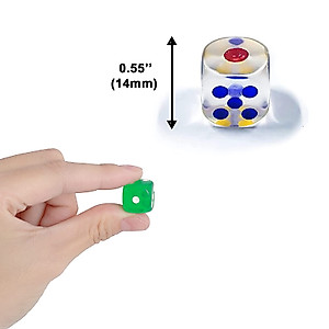 Dice Game, Yision Colored Dice, 14mm D6 Dice for Bunco Games, Activity, Casino Theme, Party Favors, Toy Gifts -100pcs