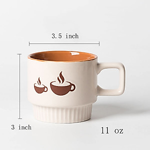 CEIERPH Ceramic Coffee Mug Tea Cup, 11 Oz, Modern Mug Coffee Cups for Espresso,Cappuccino and Latte, Mug and Cup Gifts