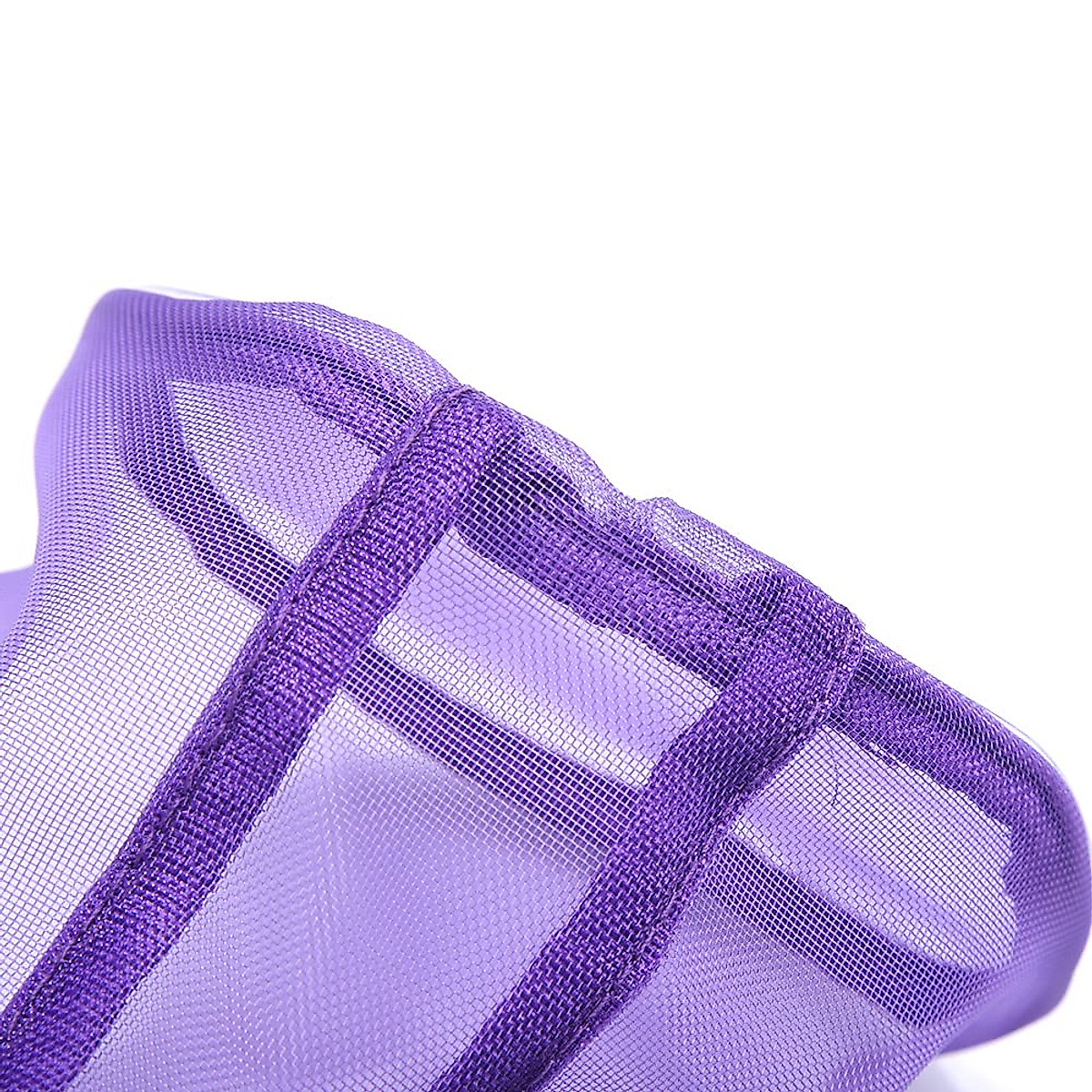 Hilitand Mesh Bag Lightweight Portable Yarn Wool Bag, Knitting Crochet Thread Storage Organizer Tote 12.2x5.3inch/5.1x5.1inch(Purple L)