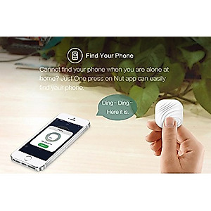 Nut find3 smart tracker, Key finder phone finder item finder, bi-directional alarming, one touch find, real time location and update on Nut app, 2-pack, White and Green
