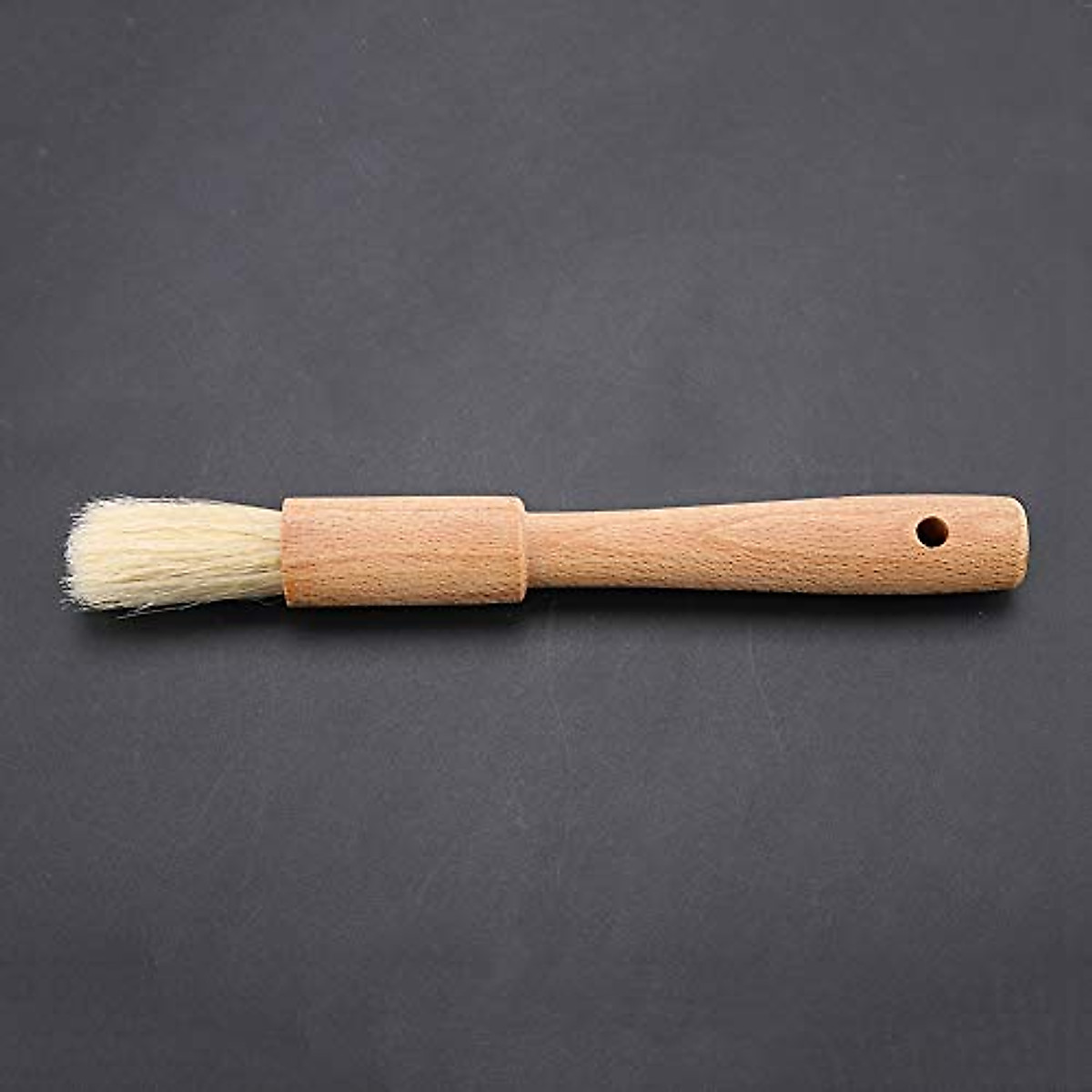 Wooden Barbecuing Brush Oil Basting Baking Brush Oil Sauce Butter Kitchen Tool(Round Handle)