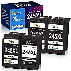 FAcms Remanufactured 245XL 246XL Combo Pack Ink Cartridge Replacement for Canon Pg-245Xl Cl-246Xl PG-243 CL-244 to use with Pixma MX492 MX490 MG2522 MG2520 MG2420 MG2920 MG2922 MG3022 MG3029 (4-Pack)