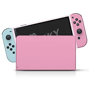 Tacky Design Pink Colorwave Skin Compatible with Nintendo Switch OLED Skin Wrap Cover, Color Blocking Skin for Nintendo Switch OLED Stickers, Premium Vinyl 3M Full Wrap Decal