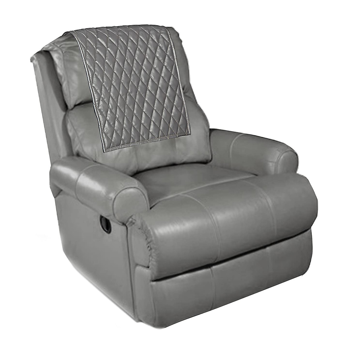 LL LEATHER LOVERS Leather Recliner Chair Headrest Cover - Sofa, Love Seat, Furniture Protector, Slipcover Theater Seat Cover/SlipCover for Home & Office, 14x26 Inches - Grey (05) Pack of 1