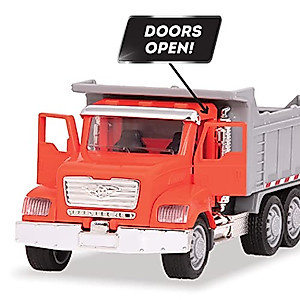 Driven by Battat – Micro 1:24 Scale – Dump Truck Toy – Construction Car Toy with Lights, Sounds & Movable Parts – Gift for Boys & Girls Age 3+