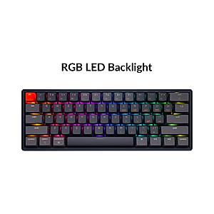 Keychron K12 60% Layout Bluetooth Wireless/Wired Hot-swappable Mechanical Keyboard with Optical Banana Switch, Compact 61 Keys RGB Backlit Keyboard Aluminum Frame Compatible with Mac Windows