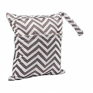 PandaEar (2 Pack Waterproof Wet Dry Bags Reusable Cloth Diaper | Multi-Functional Beach Travel Pool Yoga Gym Bag for Baby Items Swimsuits or Wet Clothes (Multi-Color 1)