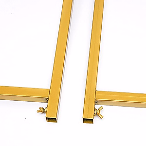 LGODDYS Gold Metal Clothing Rack with 3 Wood Shelf Heavy Duty Freestanding Garment Rack Wedding Dress Retail Studio Display Stand Shoes Bags Clothes Organizer Storage Shelves