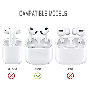 Johncase 2 Sets Dust Guard Sticker Compatible with AirPods Cases 3rd Generation (Black)