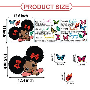 Black Girl Magic You Are Capable Confident Butterfly Inspirational Quotes Wall Decals, Pink Room Deor Motivational Saying African American Wall Sticker for Nursery Living Room Woman Bedroom Wall Decor