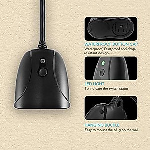 Outdoor Smart Plug, MXQ WiFi Smart Outlet with 2 Individual Sockets Works with Alexa Echo Google Home, IP44 Waterproof 2.4GHz Remote Control WiFi Smart Socket with Timer Function, FCC/RoHS Certified