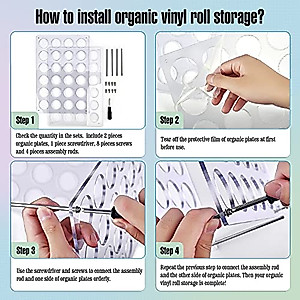 DROLE Vinyl Roll Storage Rack 24 Holes Vinyl Roll Holders for Craft Room Organizers and Storage 1.96" Holes