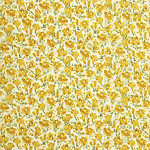 Sunflower Loquat Checked Quilting Fabric Fat Quarters,Yellow Cotton Fabric Bundles,7pcs 18 x 22 inches