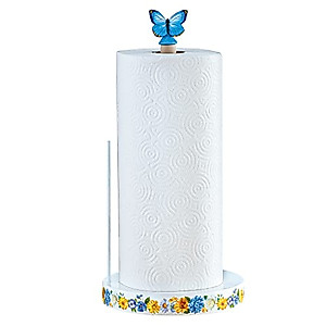 Collections Etc Colorful Floral Butterfly Paper Towel Holder