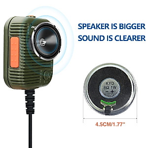 Baofeng AR-152 Tactical Speaker Mic Shoulder Microphone Volume Adjustable Military Grade Handheld Speaker for BaoFeng UV-5R UV-82 BF-888S RETEVIS TYT Pxton BTECH Kenwood Radios