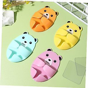 iplusmile 4pcs Power Outlet Hook Plug Wire Holder Hook Cable Retainer Wall Plastic Hook Plastic Hooks for Wall Adhesive Hooks for Hanging Plug Holder Small Hooks for Hanging Kitchen Hooks