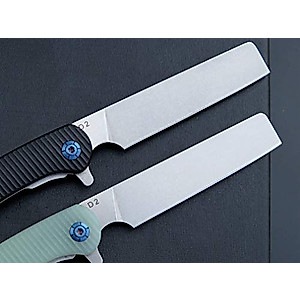 Eafengrow EF939 Folding Pocket Knife D2 Steel Blade G10 Handle EDC Tool Knife for Camping Survival and Outdoor (Jade)