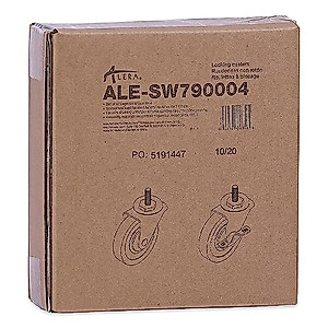 Alera SW790004 Optional Casters for Wire Shelving, 125 Lbs./Caster, Black, 4/Set