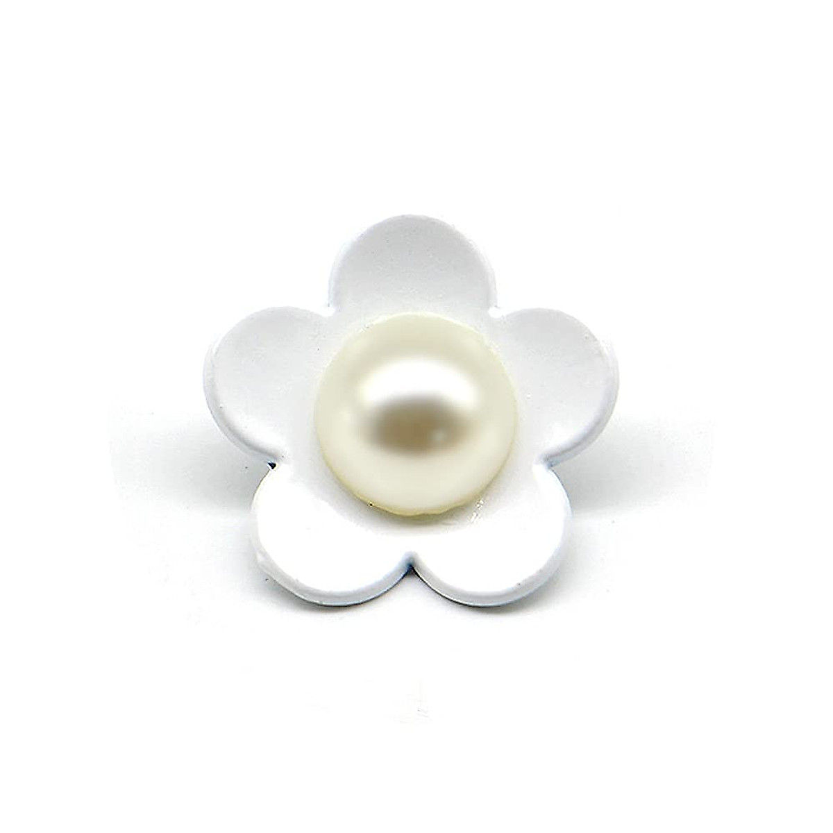 Craftisum Cute White Flower Shank Sewing Buttons 20 Pcs - 25mm, 1"