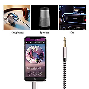 Aux Cord for iPhone, [Apple Mfi Certified] iPhone Headphones Jack iPhone to car 3.5mm Stereo Cord, Lightning to aux Adapter Compatible with iPhone 14/14Pro/13/13 Pro/13 Pro Max/12