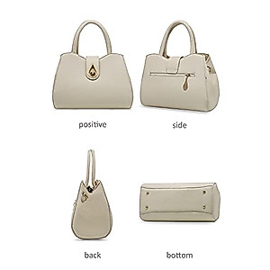 Pahajim Womens Handbag Tote Cute Mini Tassels Leather Shoulder Purse Crossbody Bag(Beige White)