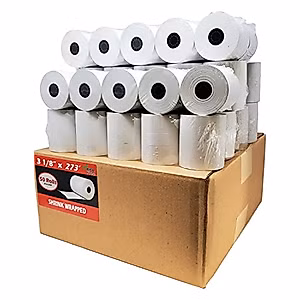 BuyRegisterRolls - (50 GSM Red Shrink Wrap) 3-1/8" x 273' (50 POS Rolls) Honeycomb Core BPA Free Premium A Grade PoS Thermal Receipt Printer Paper