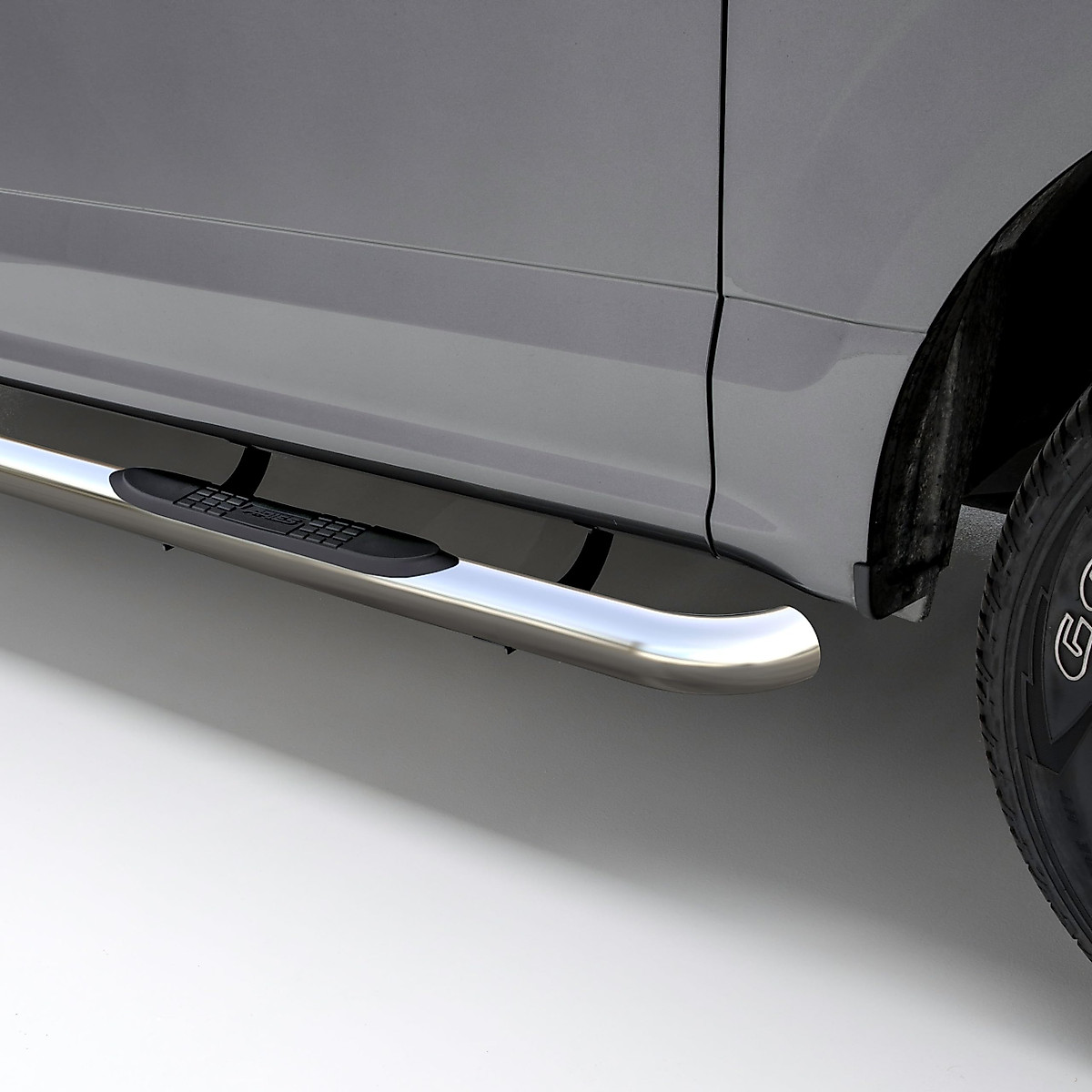 ARIES 203016-2 3-Inch Round Polished Stainless Steel Nerf Bars, No-Drill, Select Ford F-150