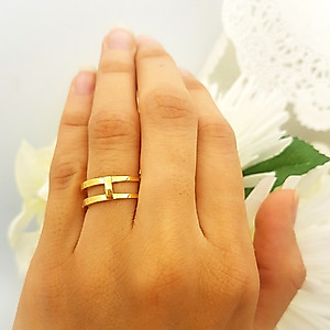 Dazzlingrock Collection Round White Diamond Wedding Enhancer Ring for Women (0.50 ctw) in 10K Yellow Gold Size 6.5