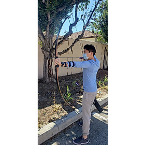 SAS Pioneer 68" Longbow Traditional Wood Long Bow Archery Target Hunting (Left Hand 55 pounds)