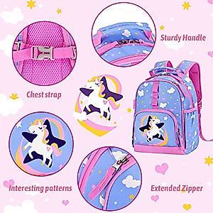 Choco Mocha Toddler Backpack for Girls 12 inch Unicorn Backpack for Toddler Girls Backpack Small Kids Backpack with Chest Strap Little Girls Daycare Backpack for 1 2 3 Year Old Bookbag age 1-3 Blue